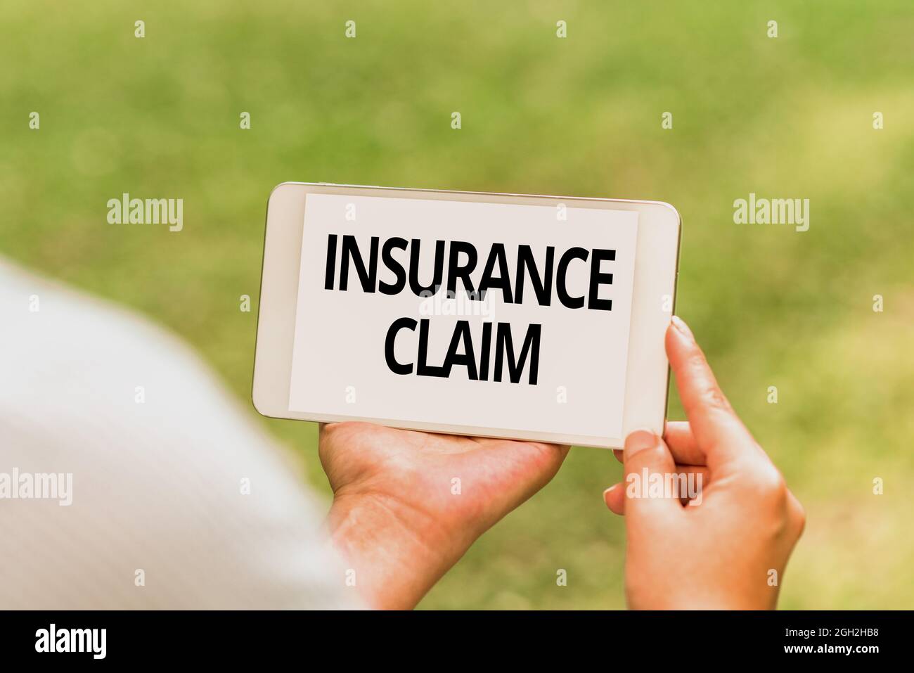 Hand writing sign Insurance Claim. Conceptual photo coverage or ...