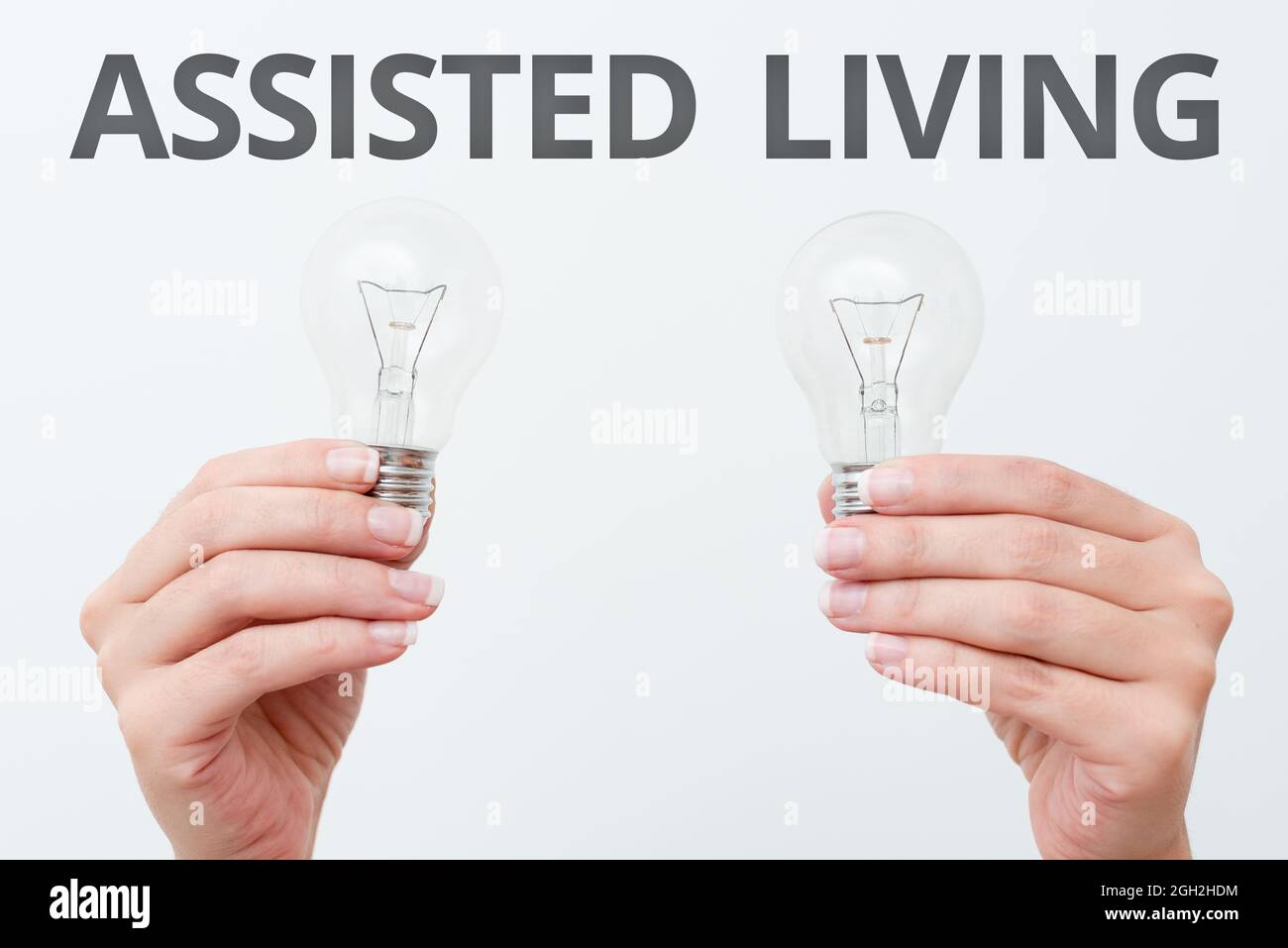 Text sign showing Assisted Living. Word Written on longterm care ...