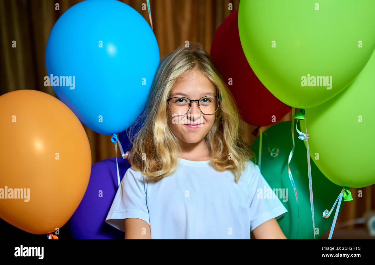 Child with balloon foil hi-res stock photography and images - Alamy