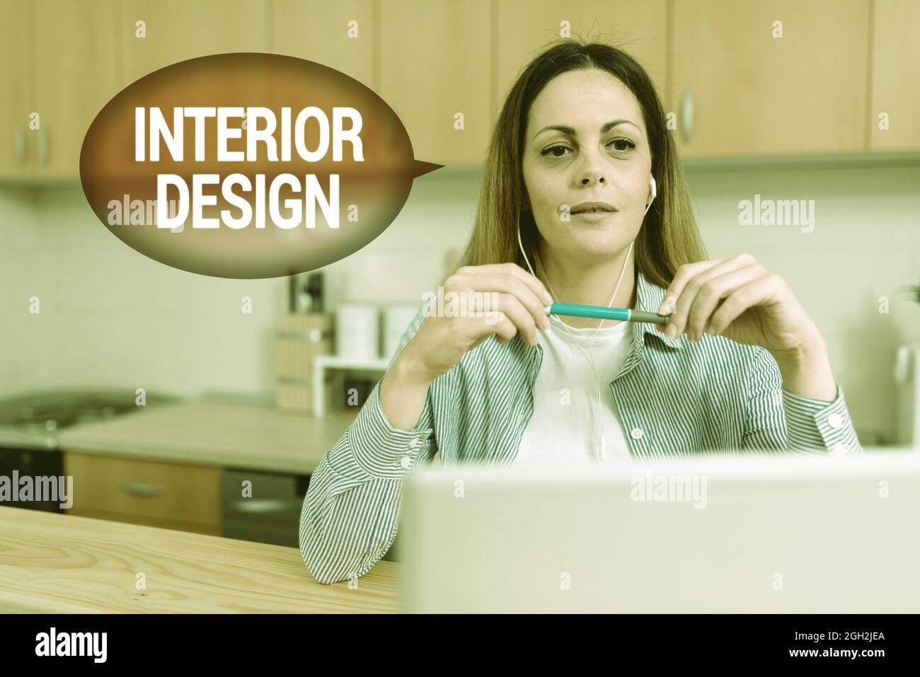 Text caption presenting Interior Design. Word Written on the art of ...