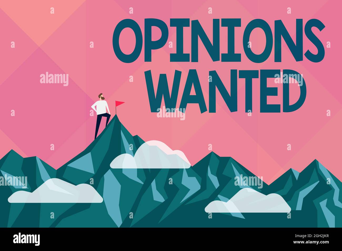 Sign displaying Opinions Wanted. Business overview judgment or advice ...