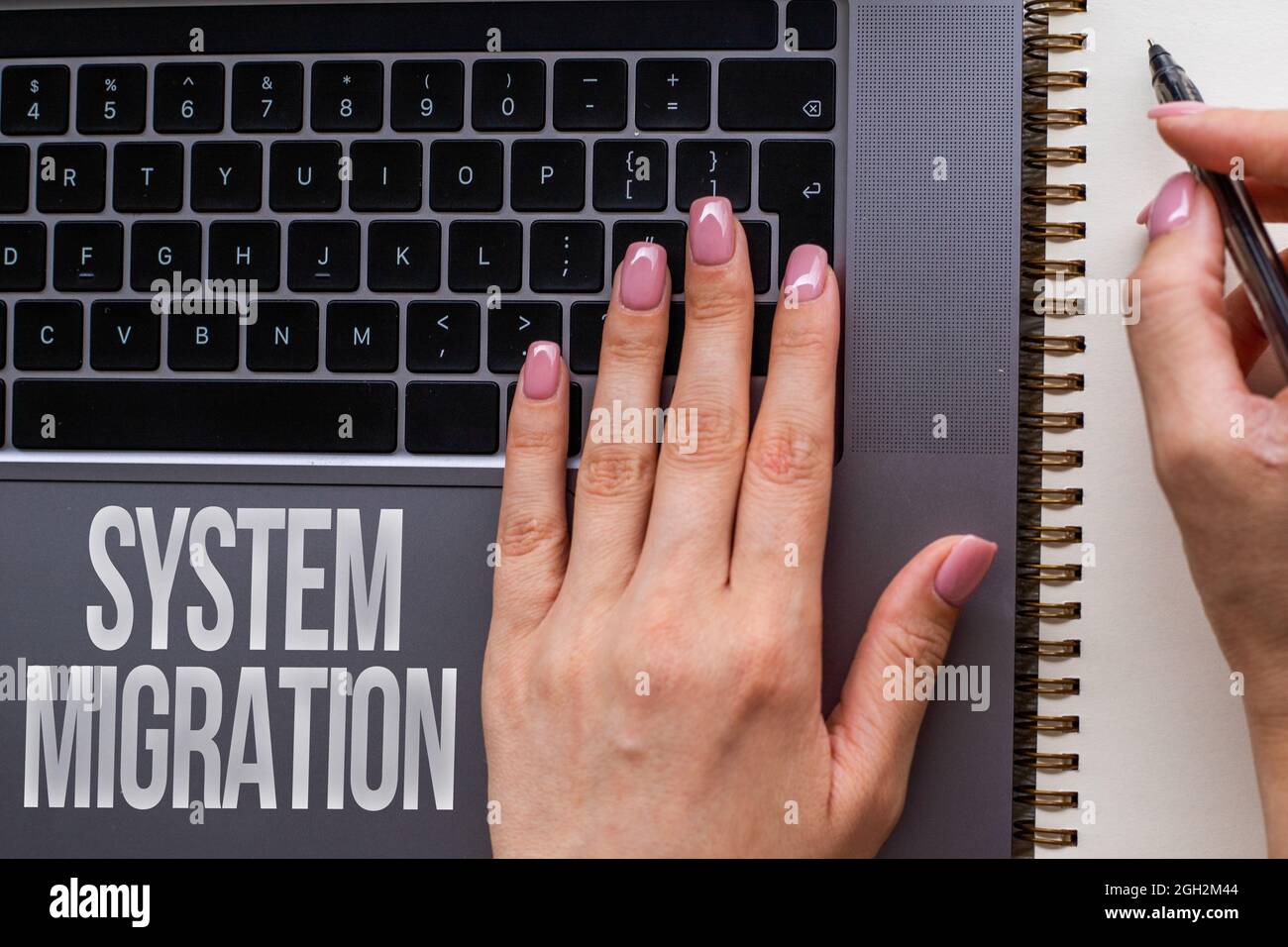Text sign showing System Migration. Conceptual photo moving from the ...