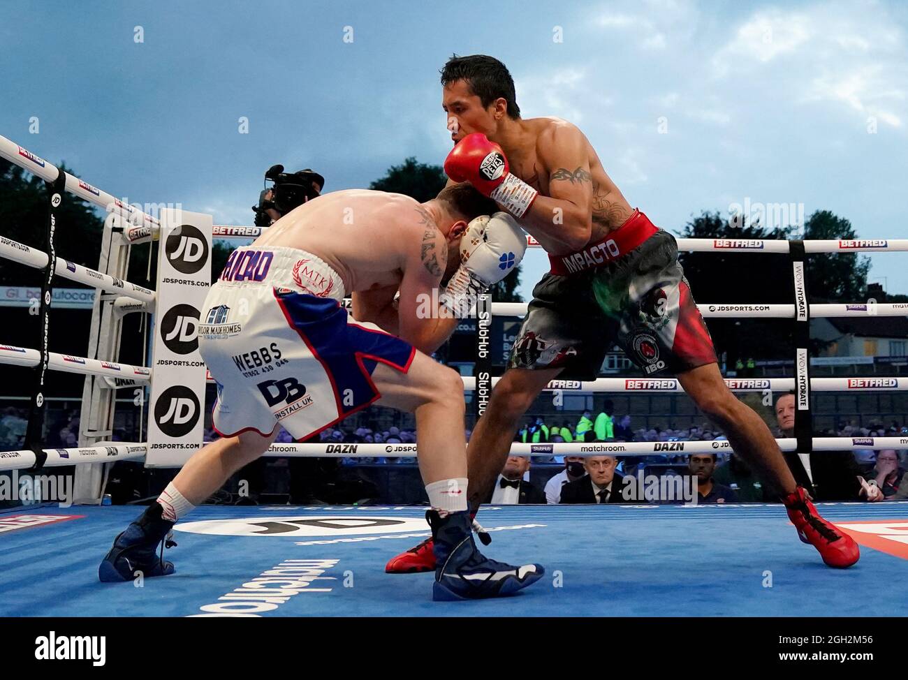 Maxi Hughes (left) and Jovanni Straffon in their IBO Lightweight World ...