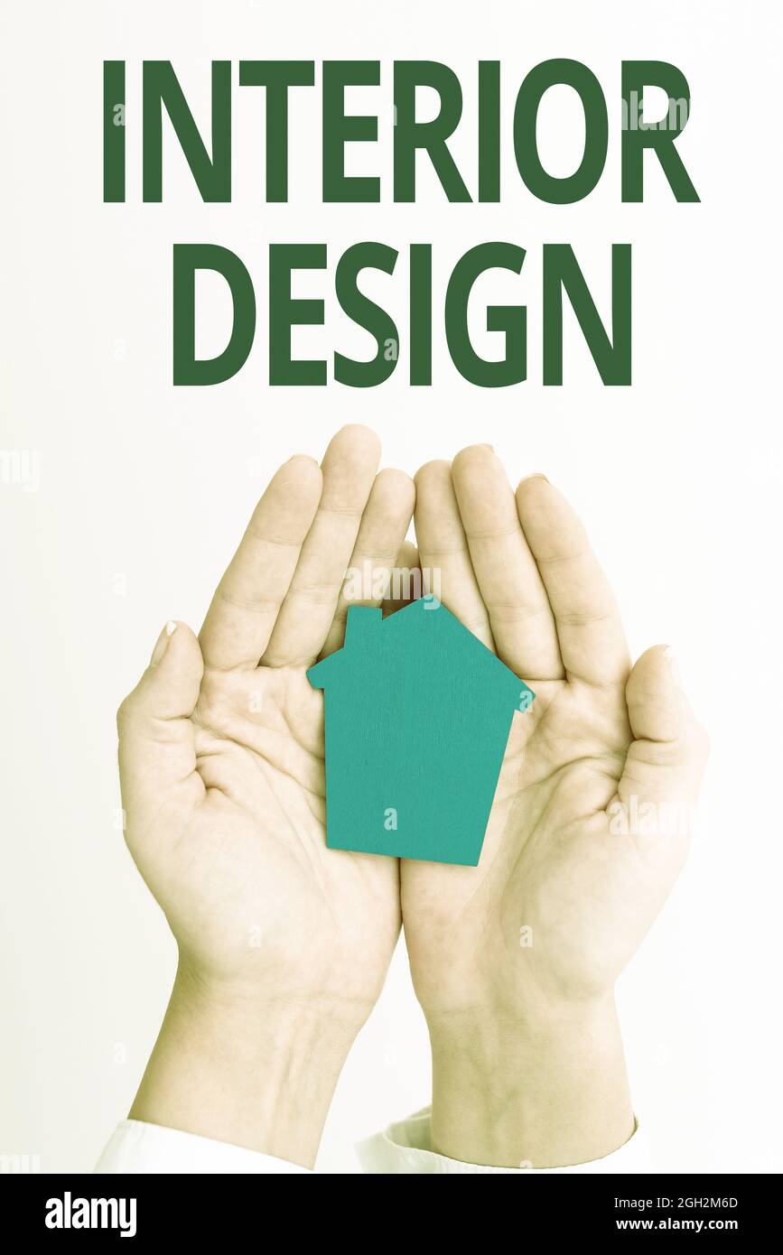 Conceptual display Interior Design. Word Written on the art of ...