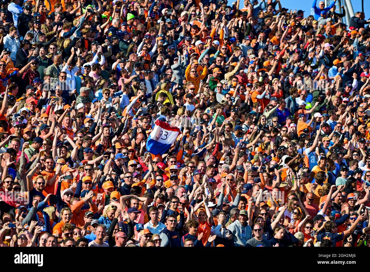 Fans in the grandstands, gradins, during the Formula 1 Heineken Dutch ...