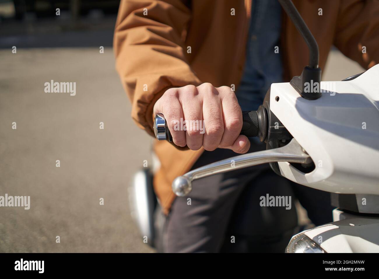 Motorbike throttle hand hi-res stock photography and images - Alamy