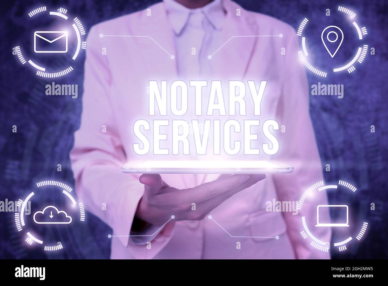 Sign displaying Notary Services. Word for services rendered by a state ...