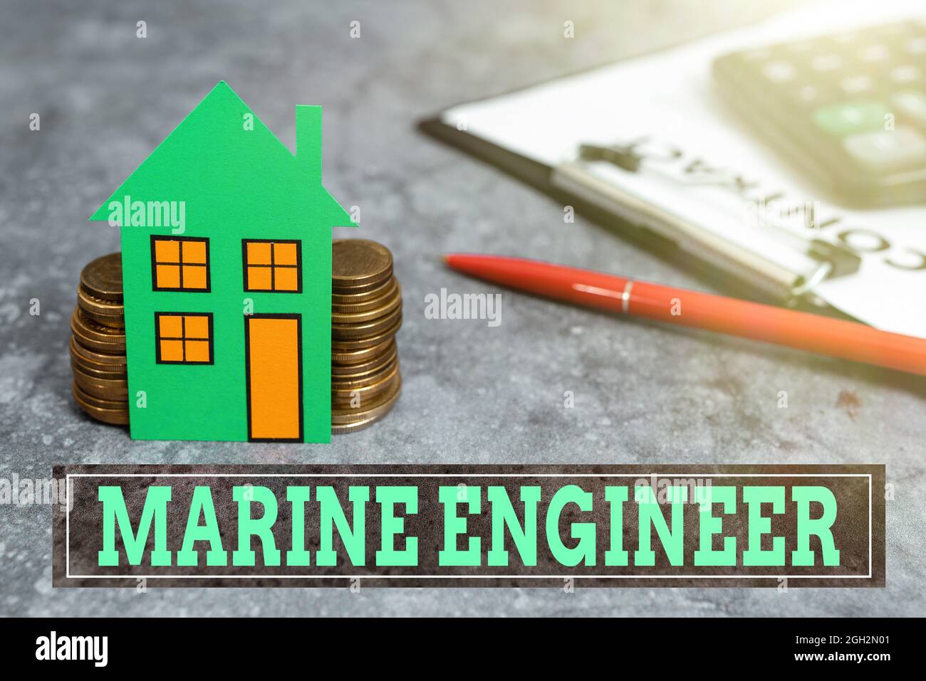 Writing displaying text Marine Engineer. Business overview incharge ...