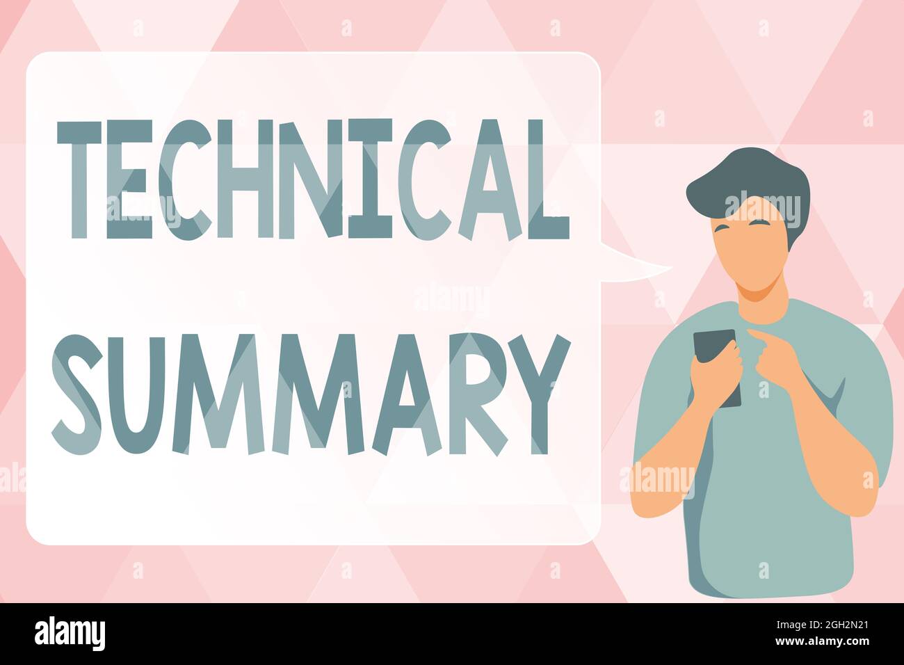 Text caption presenting Technical Summary. Word Written on includes ...