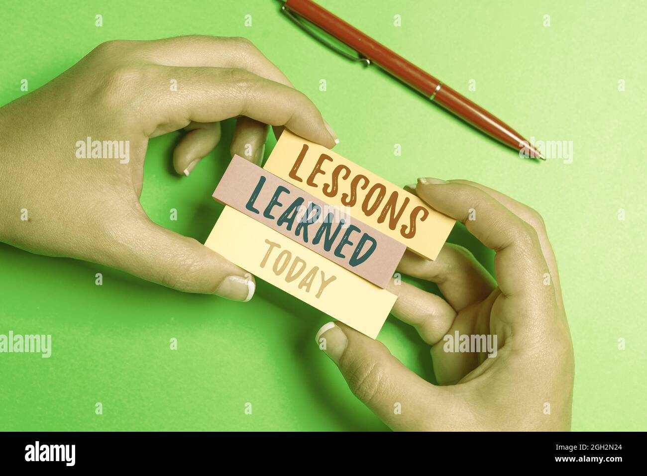 Text caption presenting Lessons Learned. Business overview the ...