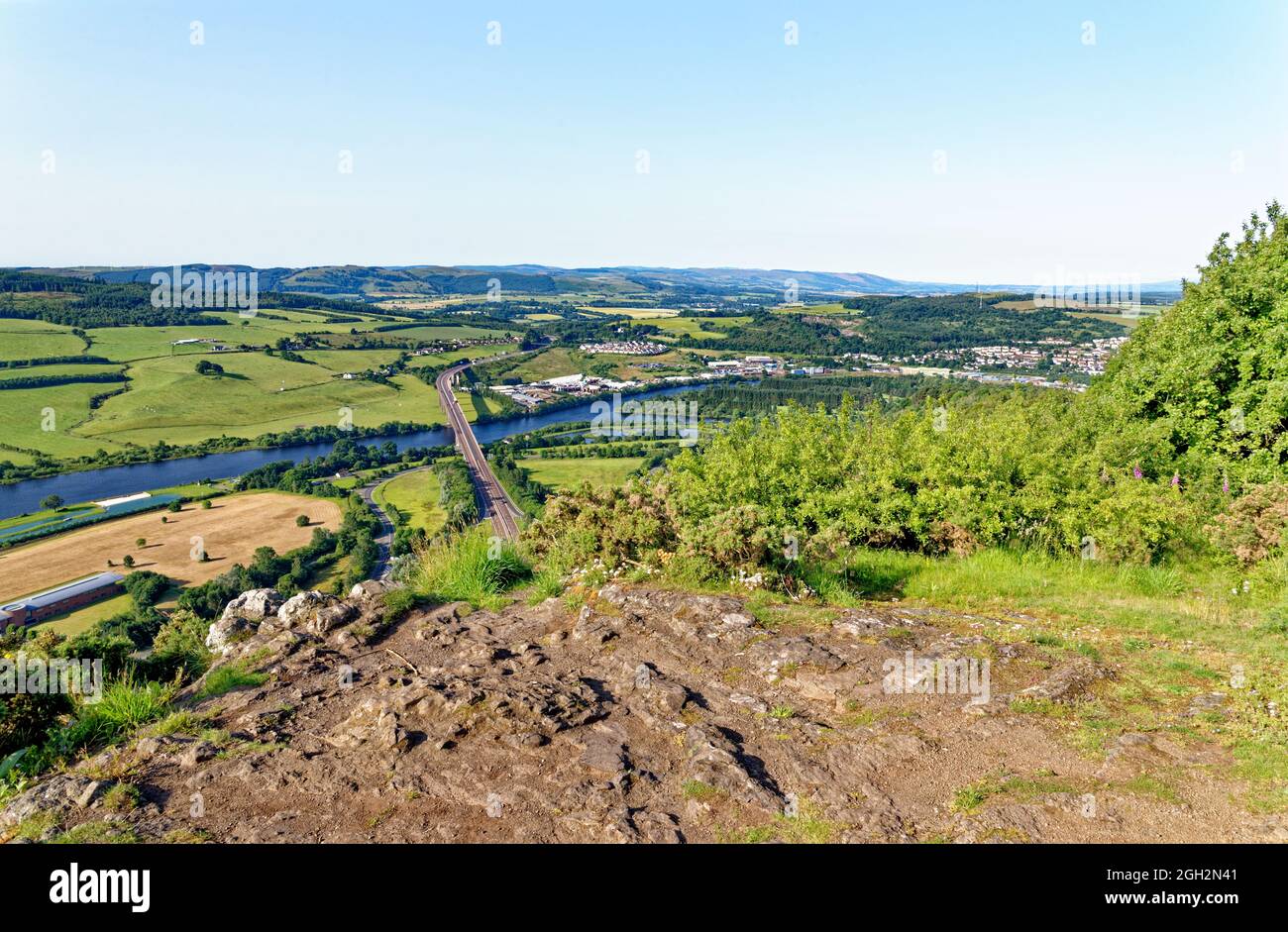 The view from the top of Kinnoull Hill, Perth. Scotland, United Kingdom ...