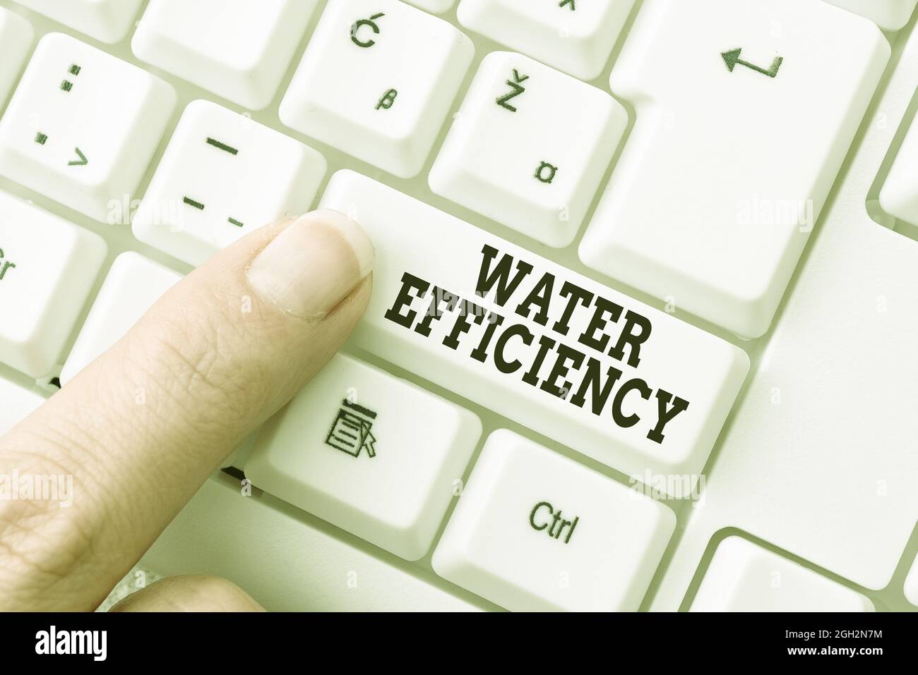 Hand writing sign Water Efficiency. Conceptual photo reduce water ...