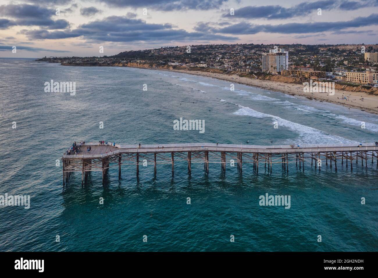 Aerial of Crystal Pier in Pacific Beach, San Diego Stock Photo - Alamy