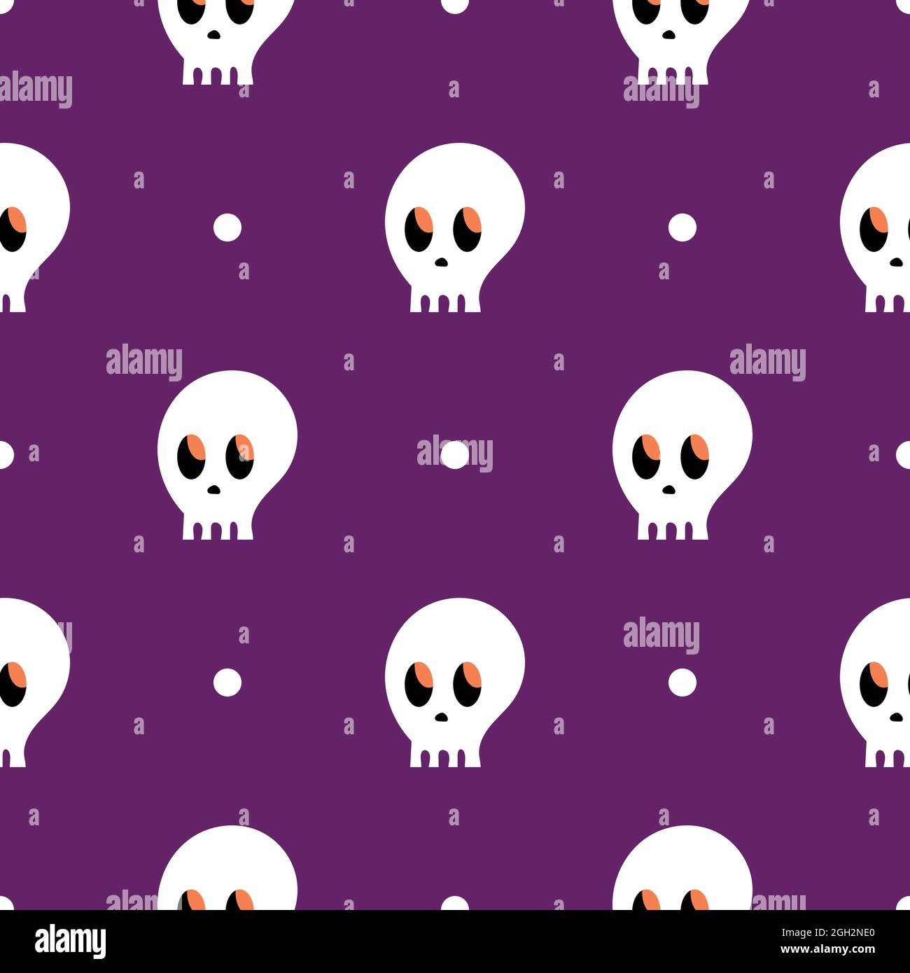 The pattern of the skull. Skulls on a purple background. Cartoon ...
