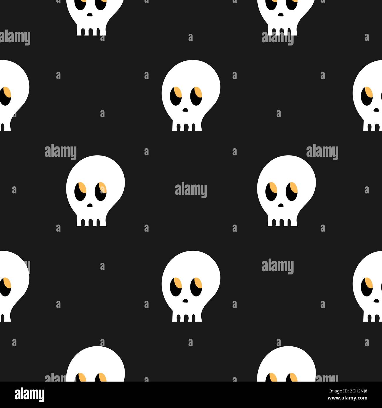 The pattern of the skull. Skulls on a black background. Cartoon ...