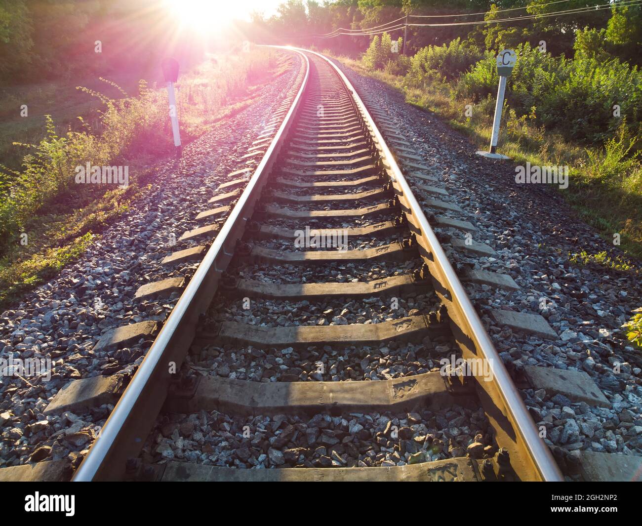 Railroad tracks sunrise hi-res stock photography and images - Alamy