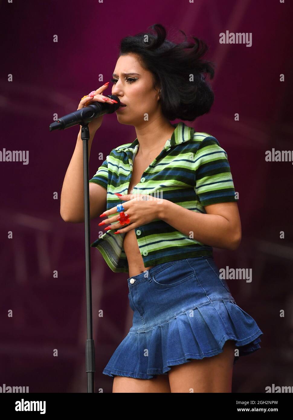 EDITORIAL USE ONLY September 4th, 2021, London. Raye performing at the ...