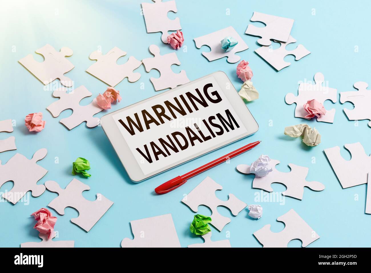 Sign displaying Warning Vandalism. Business idea malicious defacement ...