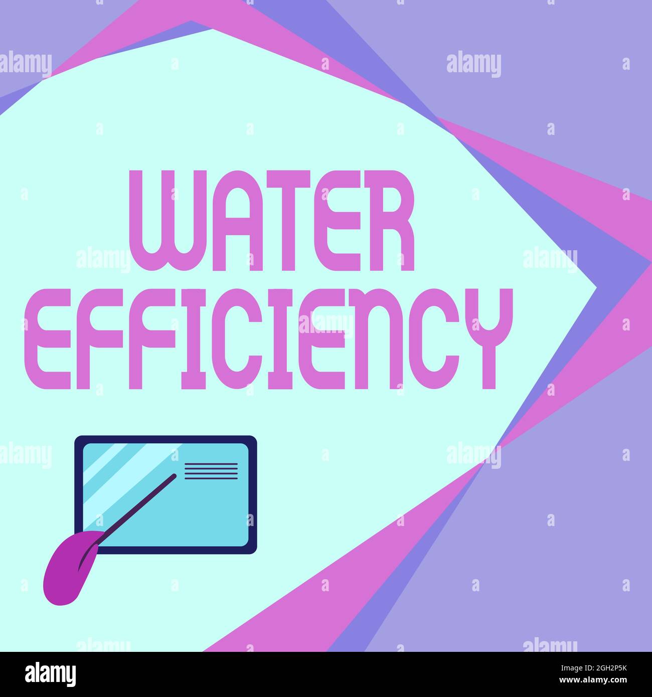 Text caption presenting Water Efficiency. Business showcase reduce ...