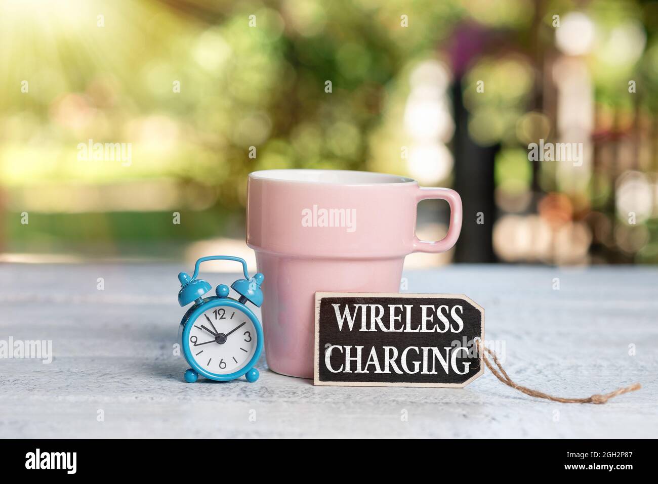 Text sign showing Wireless Charging. Business concept methods of ...