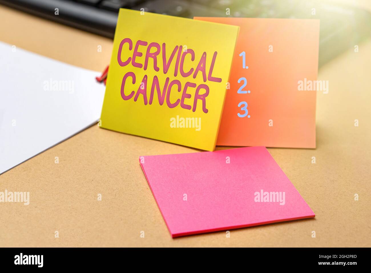 Handwriting text Cervical Cancer. Business idea type of cancer that ...