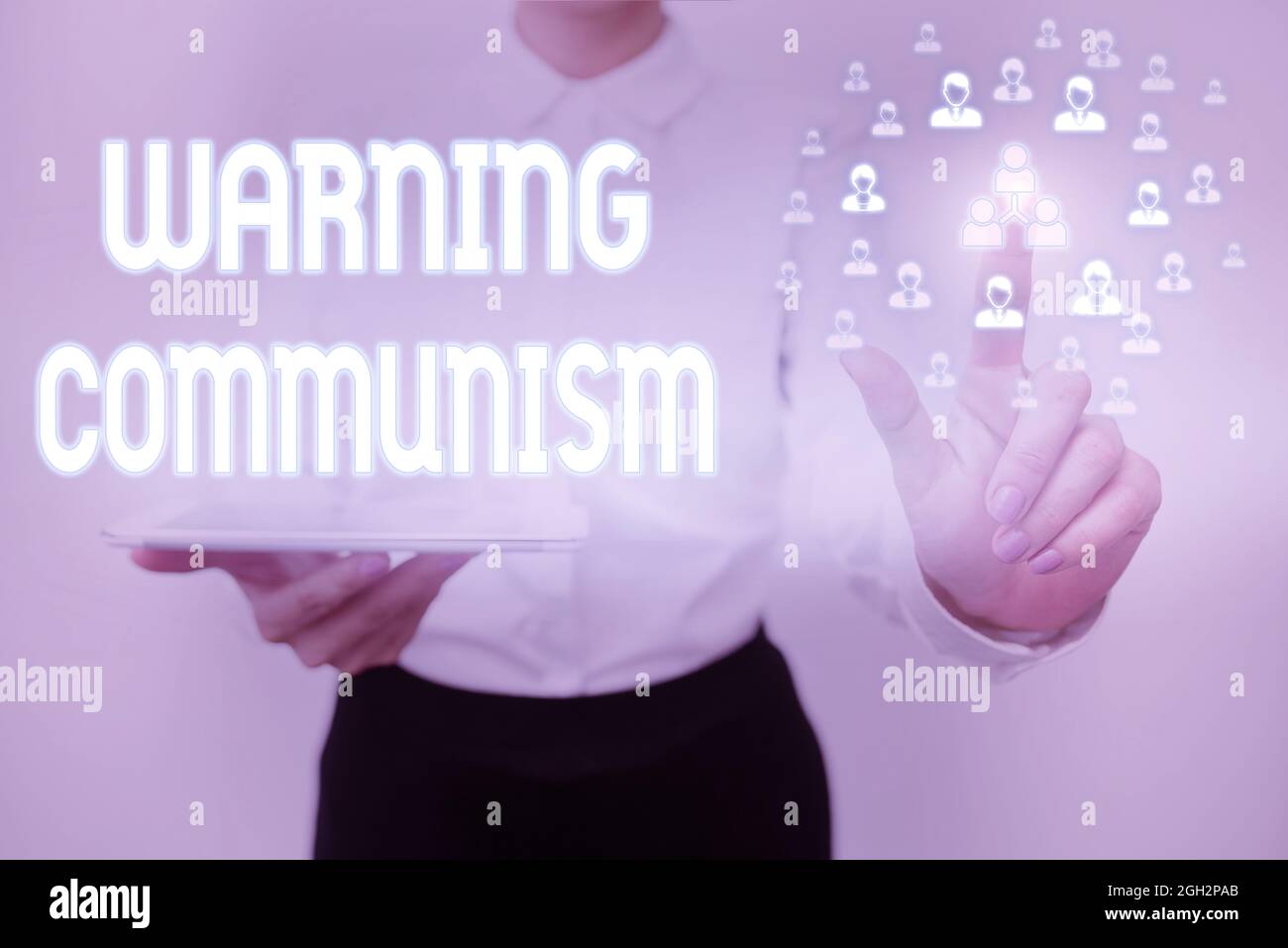 Conceptual caption Warning Communism, Business concept economic system ...