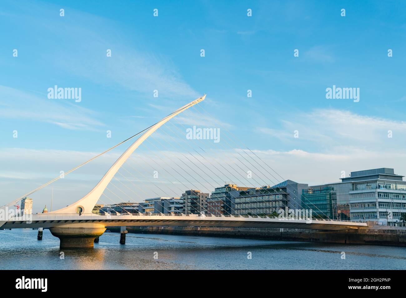 Dramatic modern artistic styled white cable stay bridge also known as ...