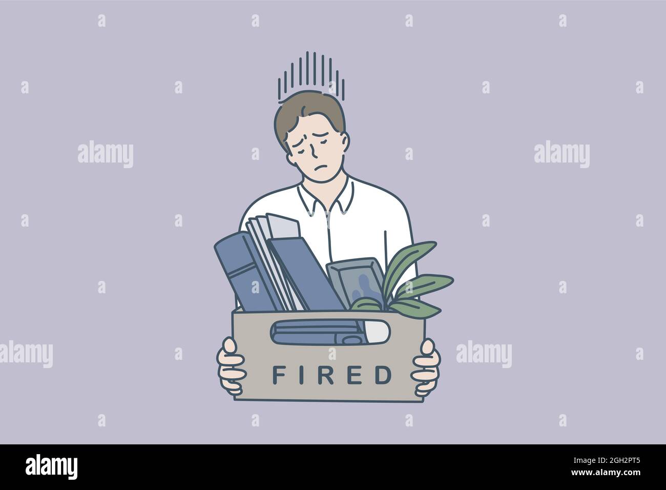 Feeling sad of being fired concept. Young man worker standing feeling ...