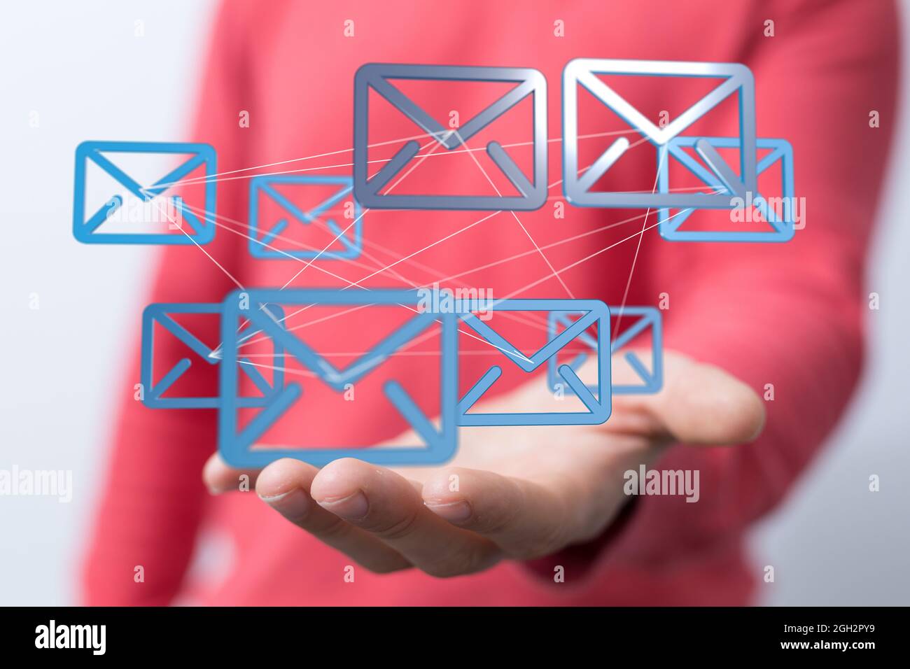Illustration of internet email icons for communication Stock Photo - Alamy