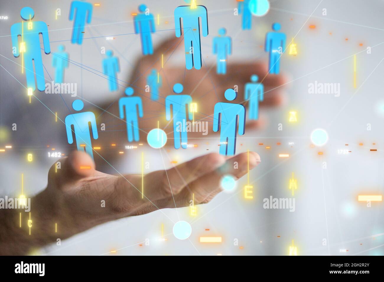 Illustration of human figures showing unity and teamwork Stock Photo ...