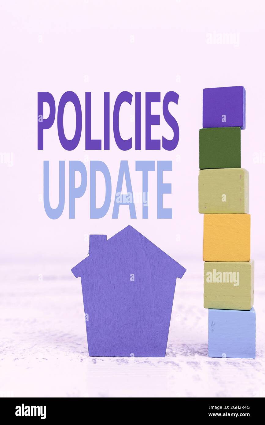 Text caption presenting Policies Update. Conceptual photo act of adding ... Text caption presenting Policies Update. Conceptual photo act of adding ...
