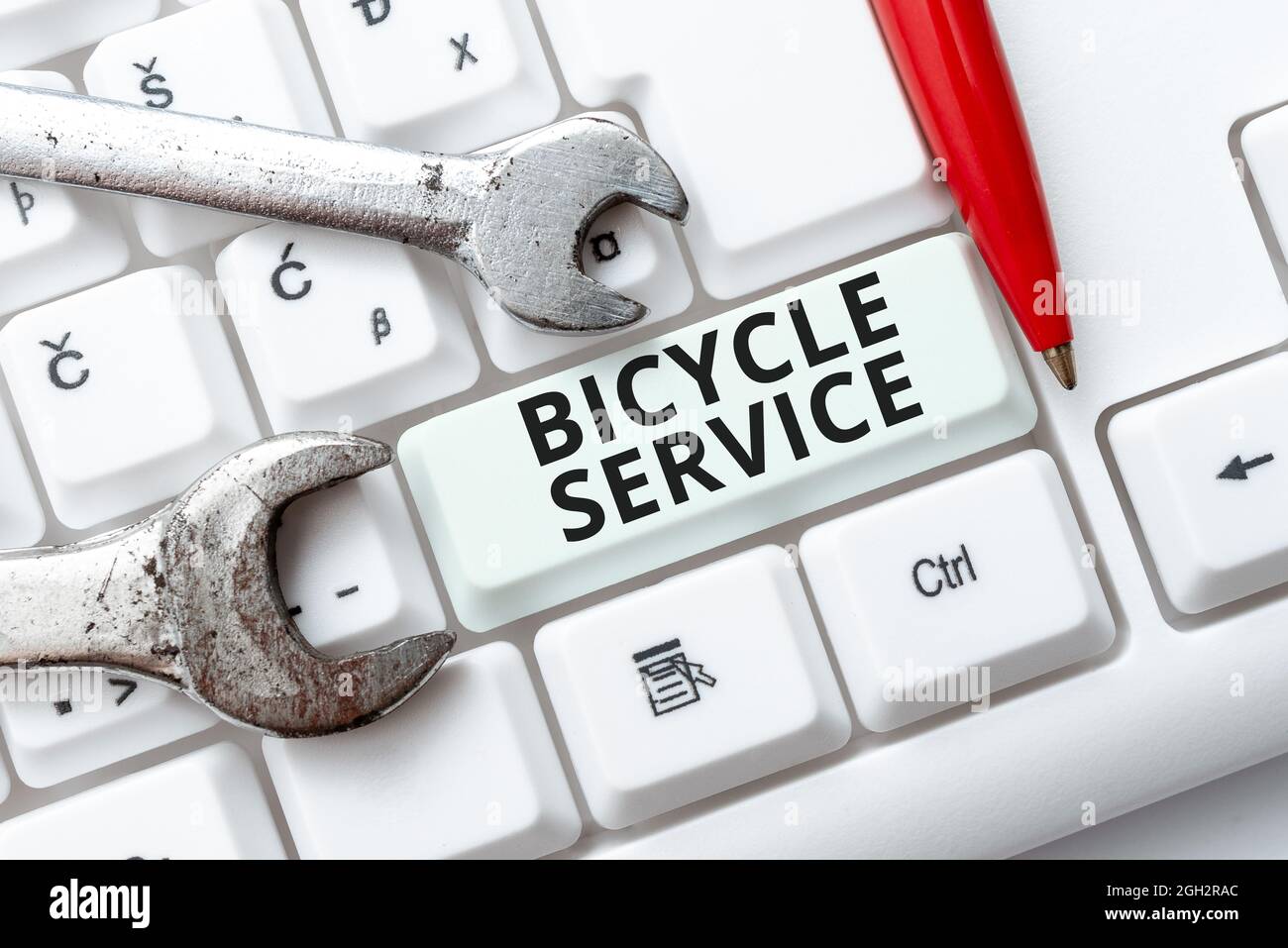 Text sign showing Bicycle Service. Business idea offering services like ...