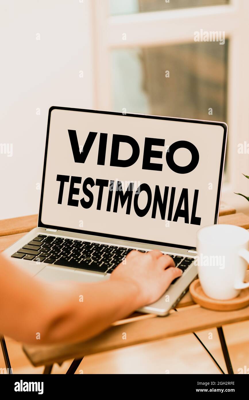 Text showing inspiration Video Testimonial. Concept meaning a statement ...