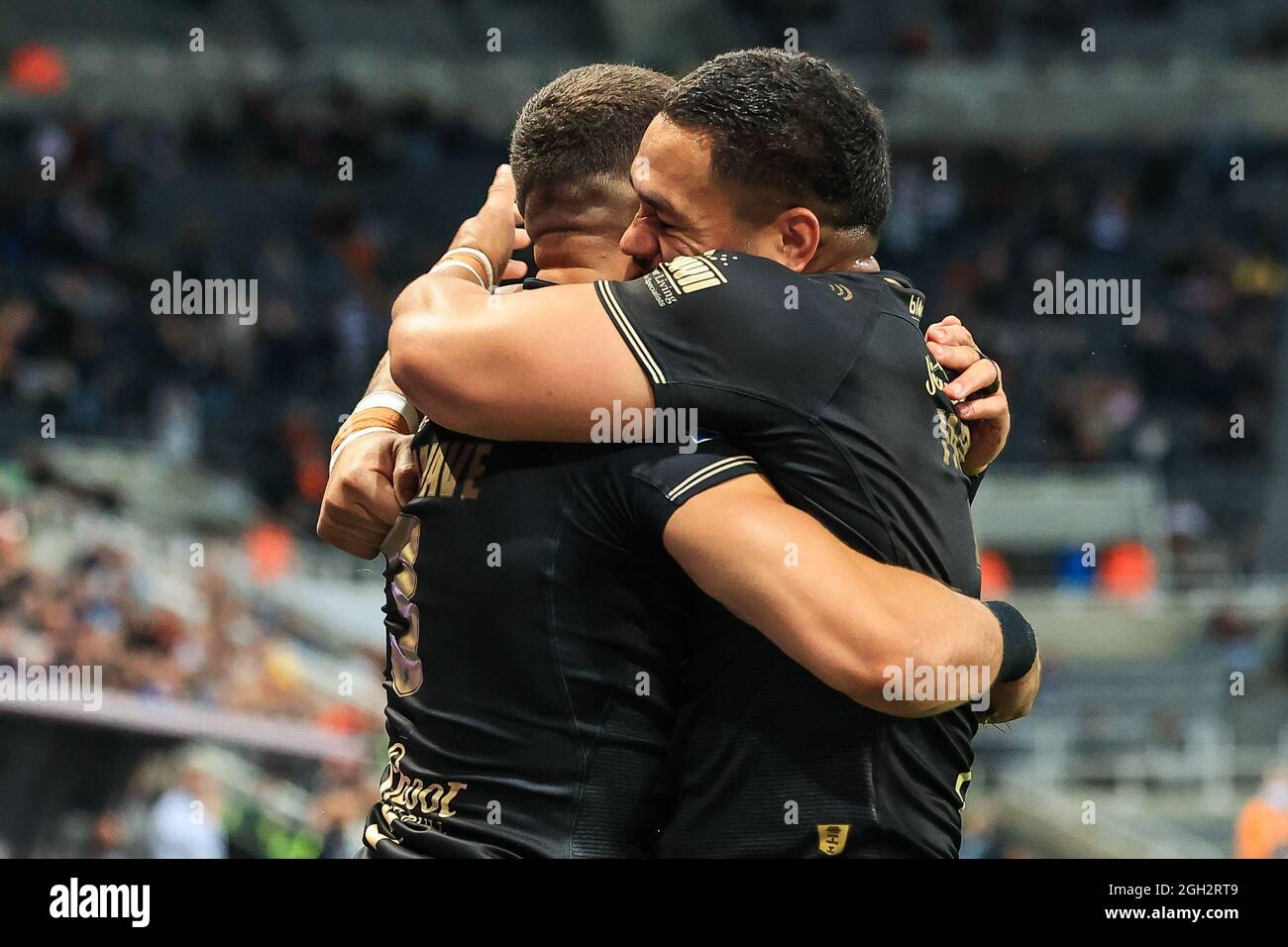 Carlos Tuimavave (3) of Hull FC celebrates his try in, on 9/4/2021 ...
