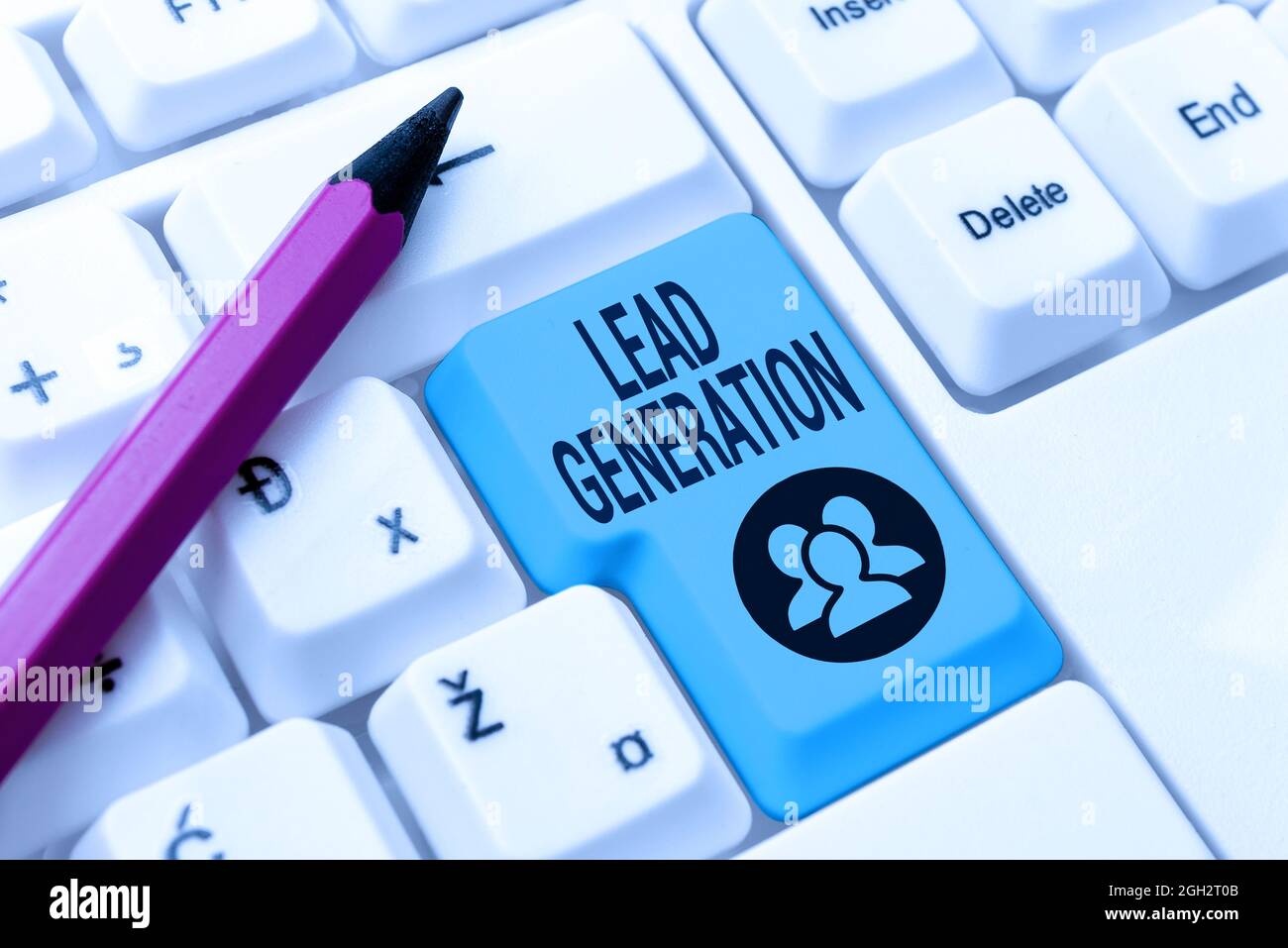 Hand writing sign Lead Generation. Business overview process of ...