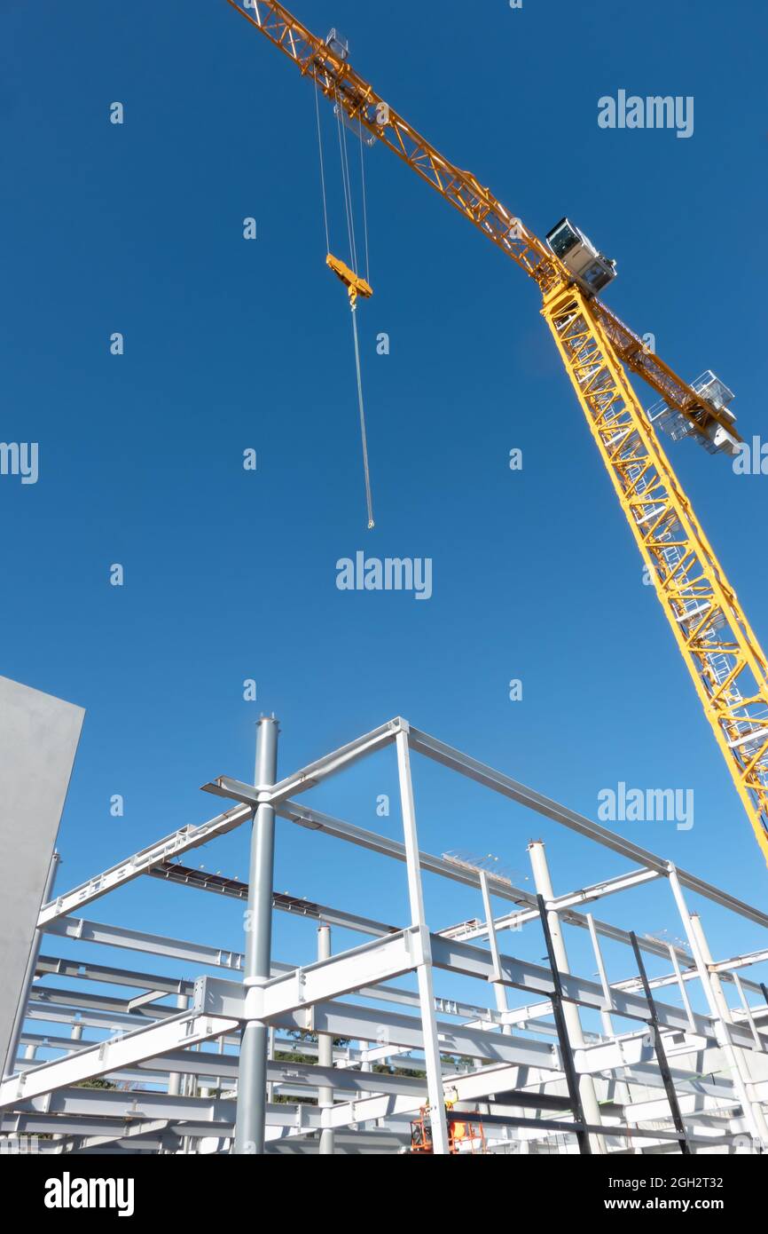 Structural steel framing and crane constructions site, Taurranga New ...