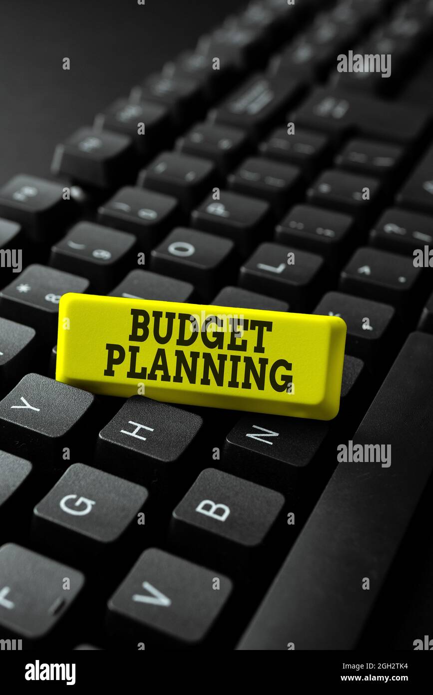 Hand writing sign Budget Planning. Business overview process of ...