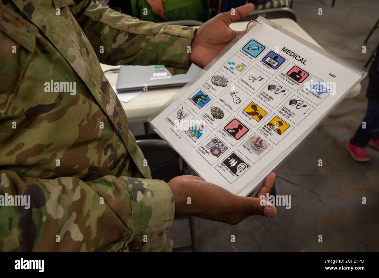 A visual-aid is used for Soldiers and Afghans to communicate about ...