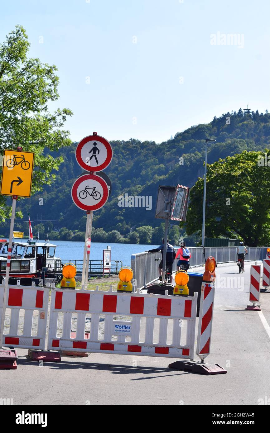 waterfront road in Alf at the Mosel Stock Photo - Alamy