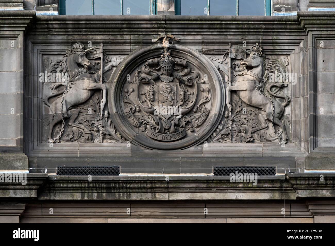 Royal Coat of Arms of Scotland on the Central Library, George IV Bridge ...