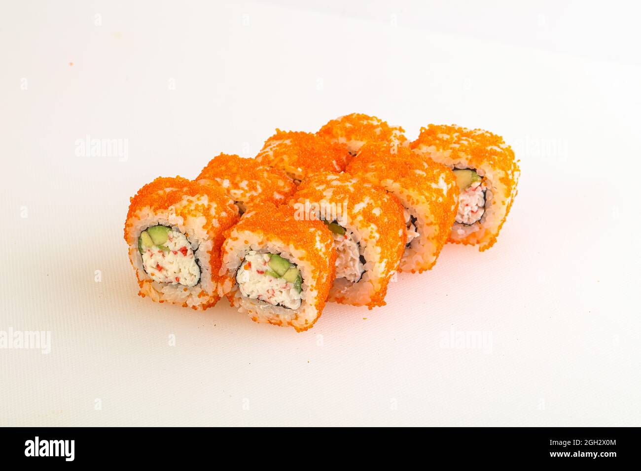 Japanese traditional roll with crab surimi and rice Stock Photo - Alamy