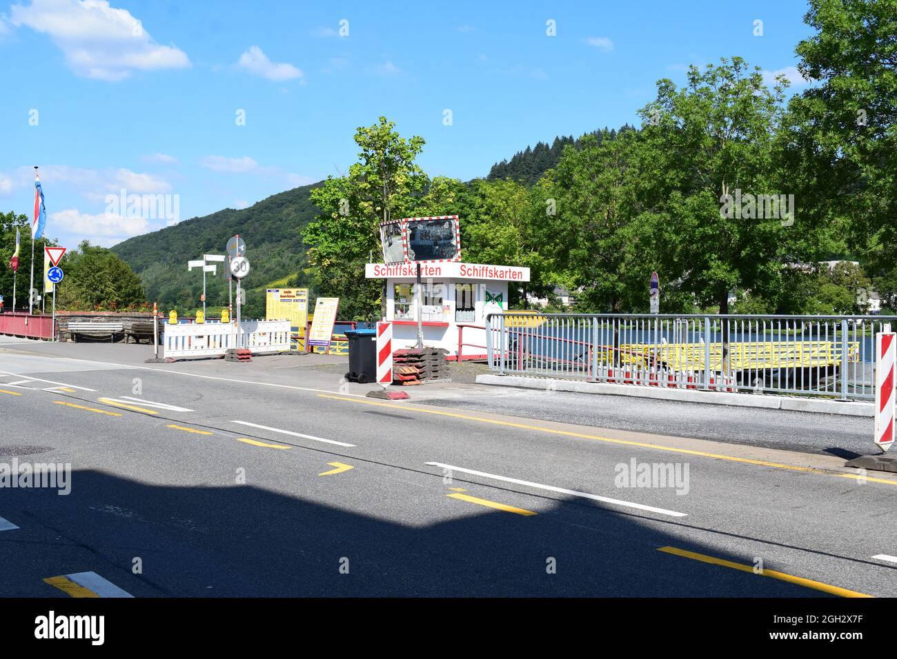 waterfront road in Alf at the Mosel Stock Photo - Alamy