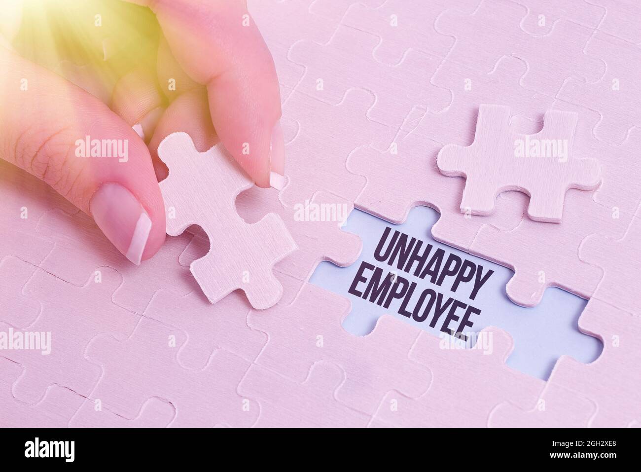 Sign displaying Unhappy Employee. Concept meaning a workforce not ...