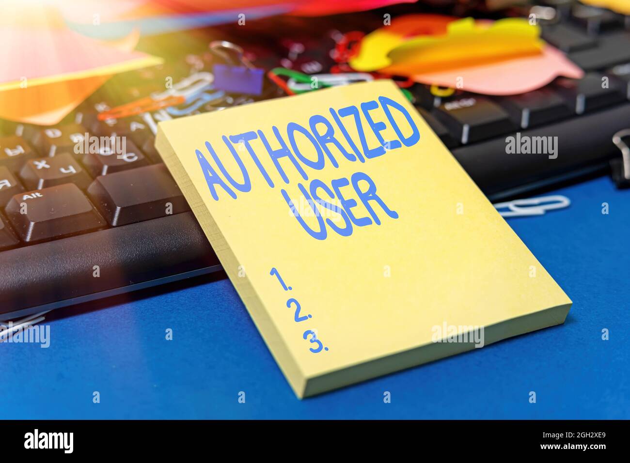 Handwriting text Authorized User. Word for person granted permission to ...