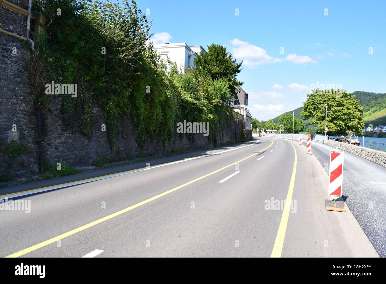 waterfront road in Alf at the Mosel Stock Photo - Alamy