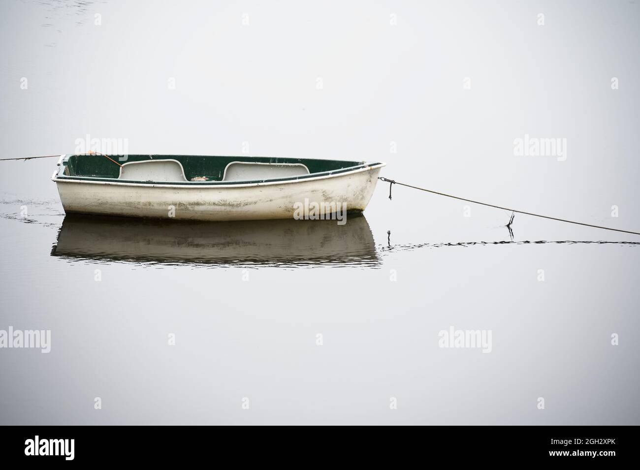 Boat in sea water for tranquility calm peace and mindfulness Stock ...