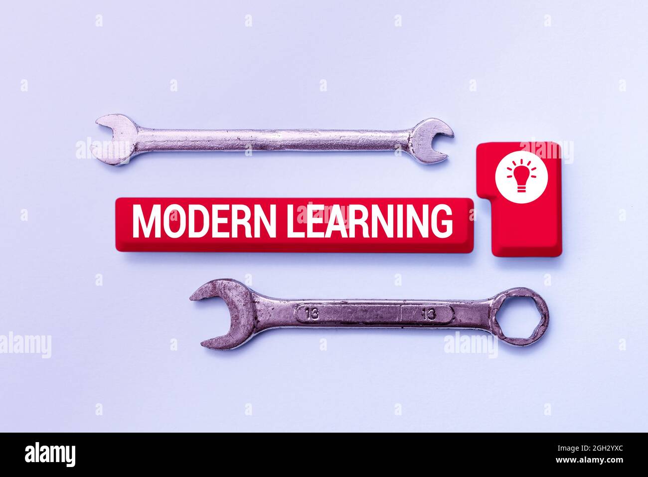 Text caption presenting Modern Learning, Concept meaning flexible and ...