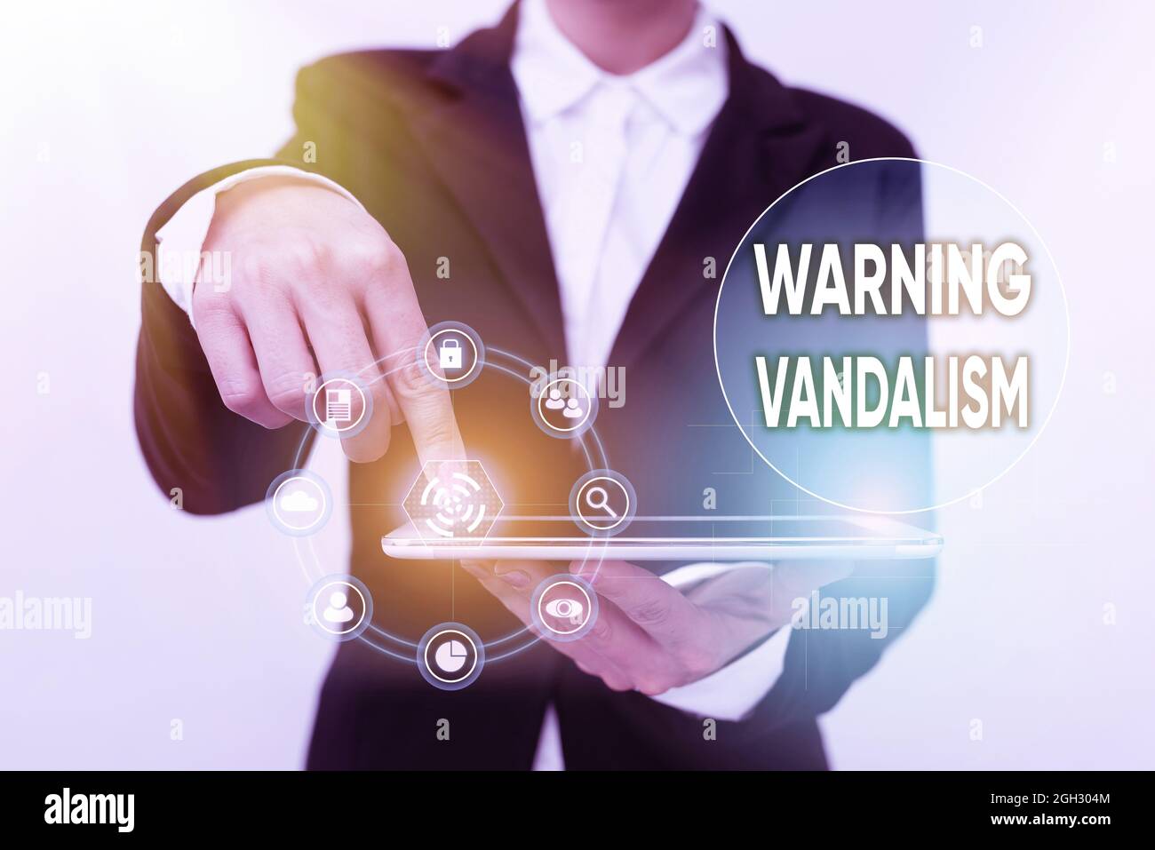 Sign displaying Warning Vandalism, Conceptual photo malicious ...