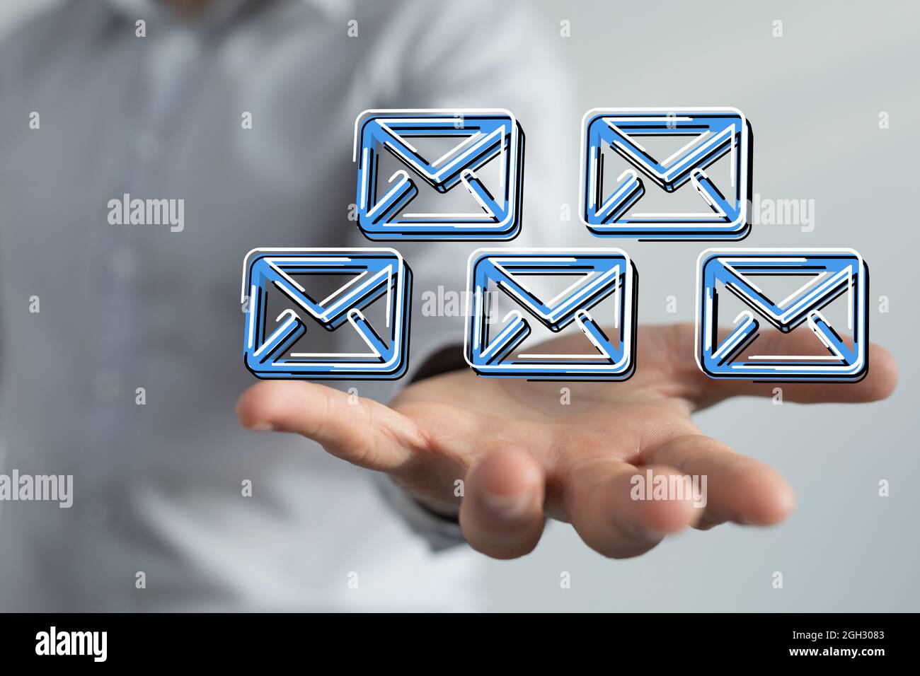 Illustration of internet email icons for communication Stock Photo - Alamy