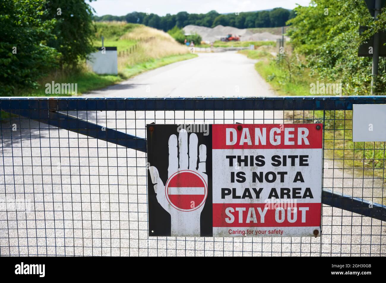 Danger keep out sign at construction building site safety sign Stock ...